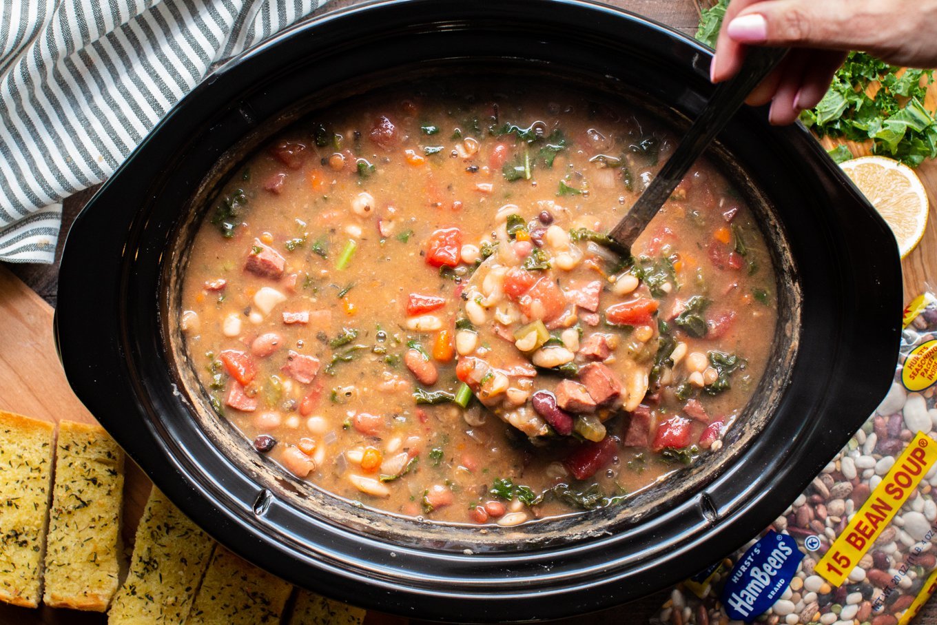 15 bean soup in a slow cooker store